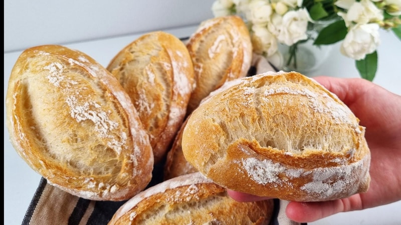 Crispy Crust, Soft Inside Bread - No Knead Method Recipe | Food Language