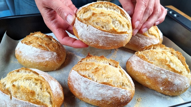 Amazingly Crispy Crust Bread - Perfectly Soft Inside Recipe | Food Language